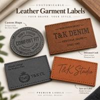 China Custom PU Leather Patches with 3D Embossed Logo for Denim Clothing Brands in Customized Sizes for sale