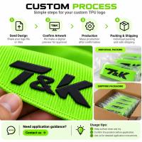 China Custom 3D TPU Heat Transfer Logos with Matte Raised Finish for Sportswear for sale