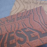 China Brown Rectangle Shape 3D Custom Embossed Labels for sale