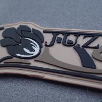 China High Strength Ultrasonic Cut OEM Rubber Logo Patches for sale