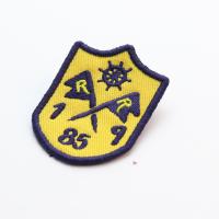 China Custom Shield Embroidered Patch with Anchor Logo for Apparel Branding for sale