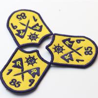 China Custom Shield Embroidered Patch with Anchor Logo for Apparel Branding for sale