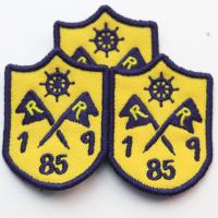 China Custom Shield Embroidered Patch with Anchor Logo for Apparel Branding for sale