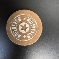 China Custom 3D Silicone Logo Patch with Natural Jute Fabric Base for Clothing Brands for sale