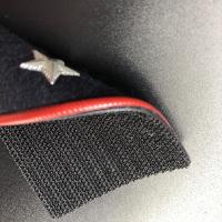 China Customizable Clothing Tags Labels with 3D raised lettering embossed by high frequency voltage for tactile branding on matte and fleece surfaces for sale