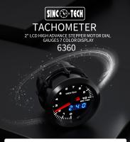 China 636 Sensor 2 Inch Digital Tachometer Gauge 1000rpm For 12V Vehicle for sale