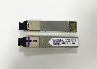 China GPON OLT fiber sfp module Tx1490 / Rx1310nm Class B+ SC Connector for sale
