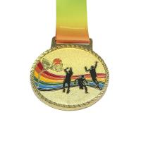 China Alloy Medals Gold Silver Bronze Souvenir Medals Crafts With Ribbon for sale