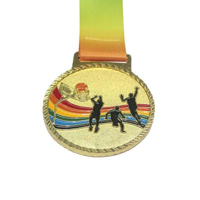 China Alloy Medals Gold Silver Bronze Souvenir Medals Crafts With Ribbon for sale
