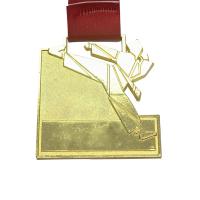 China Ribbon Alloy Badge Trophies Sport Custom Marathon Medals 3d Medals Award for sale