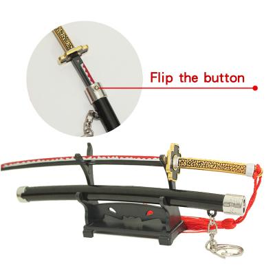 China Environmental Friendly Demon Slayer Keyring Tsugikuni Yoriichi Nichirin Anime Katana Keychain Sword for sale