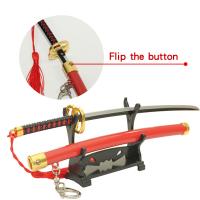 China Unisex Keychain Demon Slayer Tsugikuni Yoriichi Nichirin Anime Katana Keyring Sword 22cm for sale