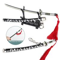 China Anime Sword Demon Slayer Key Chain Shinazugawa Sanemi Nichirin Mini Katana Keychain for sale