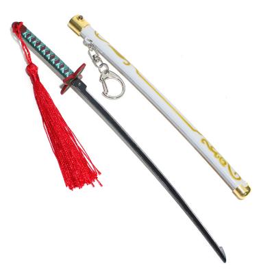 China Alloy 3D Model Keychain Demon Slayer Animation Mini Metal Sword Ornaments Kochou Shinobu for sale