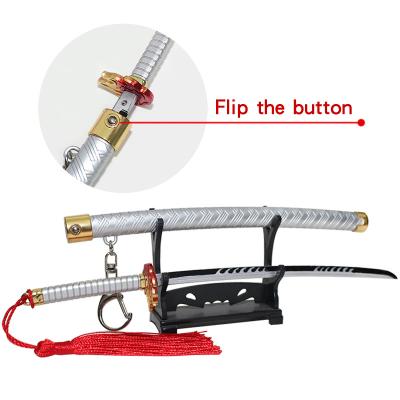 China Smooth Surface 3D Model Keychain Demon Slayer Rengoku Kyoujurou Mini Katana Sword Keychain for sale