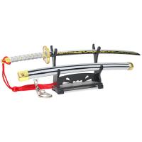 China ABS 3D Model Keychain Japanese Anime Demon Slayer Agatsuma Zenitsu Keyring Sword Metal Katana for sale