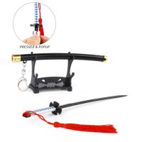 China 22cm Metal Alloy Demon Slayer Sword Keyring Tanjiro Katana Sword Anime for sale