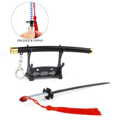 China 22cm Metal Alloy Demon Slayer Sword Keyring Tanjiro Katana Sword Anime for sale