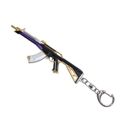 China 2D 3D 12cm Valorant Prime Vandal Metal Keychain Gun Shaped Keyring for sale