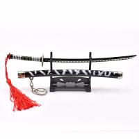 China ABS Stand Anime Sword Keychain Demon Slayer Shinazugawa Sanemi Automatic Pop Up Knife for sale