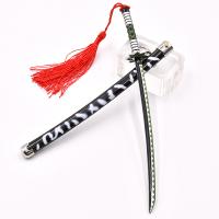 China ABS Stand Anime Sword Keychain Demon Slayer Shinazugawa Sanemi Automatic Pop Up Knife for sale