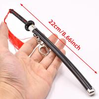 China Zinc Alloy 3D Model Keychain Metal Demon Slayer Tanjiro V2 Automatic Eject Sword Model for sale