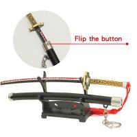 China 22cm Metal Keychain Demon Slayer Tsugikuni Yoriichi Nichirin Anime Katana Keyring Sword for sale