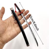 China Anime Sword 3D Model Keychain Metal Toy In Japan Slayer Tanjiro Third Generation Katana Keychain for sale