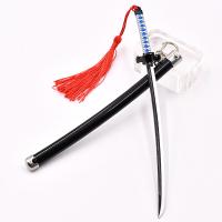 China 22cm 3D Model Keychain Anime Metal Alloy Demon Slayer Keyring Tanjiro Katana Sword for sale