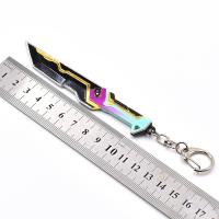 China Valorant Metal Sword Toys 12cm Glithpop Knife Metal Keychain Gun Shaped Keyring for sale