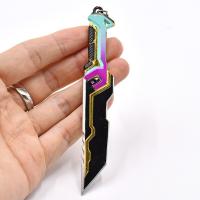 China Valorant Metal Sword Toys 12cm Glithpop Knife Metal Keychain Gun Shaped Keyring for sale