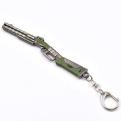 China 11cm Metal Gun Keychain APEX Hero Peace Defender Shot Gun Models Toy Metal Mini Keychain for sale