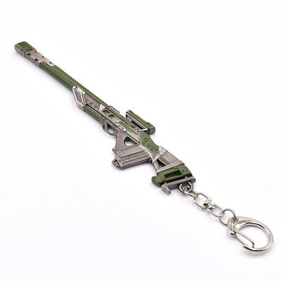 China Shooting Game Character Metal Gun Keychain APEX Hero Triple Sniper Model for sale