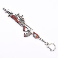 China Metal Game Gun Item Mini Keychain Toy Apex VK47 Assault Rifle Model for sale
