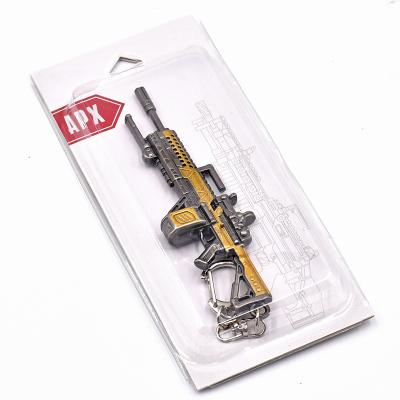 China 11cm Metal Keychain Gun Props In The Game APEX Hero Focus Light Machine Gun Model Toy for sale
