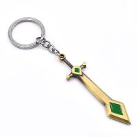 China Custom LOL character sword, metal casting, detail restoration stock mini metal keychain for sale