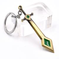 China Custom LOL character sword, metal casting, detail restoration stock mini metal keychain for sale