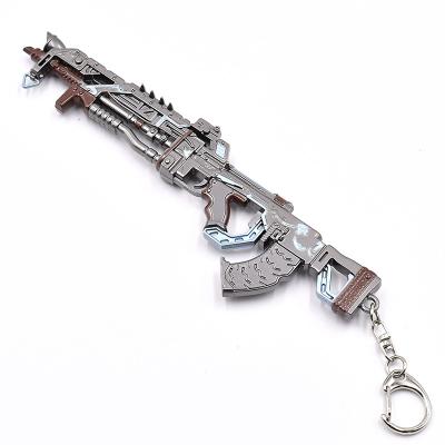 China Customers customize popular shooting games Ape x mini metal 16 cm keychain toys mechanical gun models gift for sale