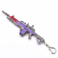China Purple mini metal gun mold Key ring 1:6 authentic restoration of game props gun Ape x shoot game gun keychain for sale