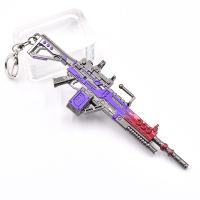China Purple mini metal gun mold Key ring 1:6 authentic restoration of game props gun Ape x shoot game gun keychain for sale