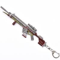 China Black and red mini metal material game props gun mold key chain on stock by Customization Ape x gift toy for sale