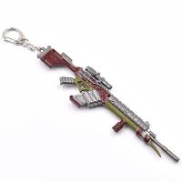 China Black and red mini metal material game props gun mold key chain on stock by Customization Ape x gift toy for sale