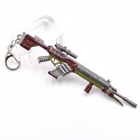China Black and red mini metal material game props gun mold key chain on stock by Customization Ape x gift toy for sale