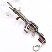 China Black and red mini metal material game props gun mold key chain on stock by Customization Ape x gift toy for sale
