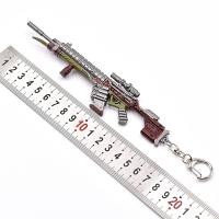 China Black and red mini metal material game props gun mold key chain on stock by Customization Ape x gift toy for sale