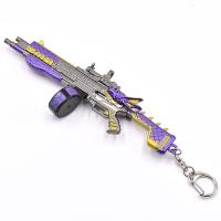 China Purple Mechanical Wind mini metal gun molde Keychain 1:6 authentic restoration of game props Ape x shoot game for sale