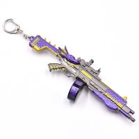 China Purple Mechanical Wind mini metal gun molde Keychain 1:6 authentic restoration of game props Ape x shoot game for sale