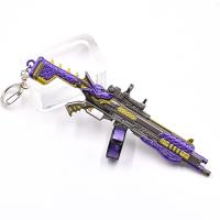 China Purple Mechanical Wind mini metal gun molde Keychain 1:6 authentic restoration of game props Ape x shoot game for sale