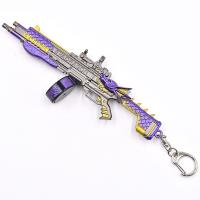China Purple Mechanical Wind mini metal gun molde Keychain 1:6 authentic restoration of game props Ape x shoot game for sale