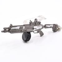 China Silver submachine gun Ape x shooting game Stock Customer customized requirements mini metal gun models keychain 16 cm for sale
